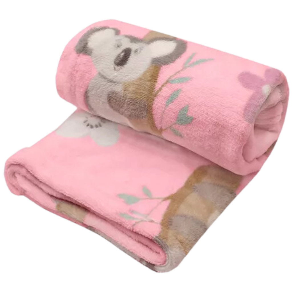 Cobertor Bebe Manta Estampada YaYa Coala Rosa 90x110cm | Shopee Brasil