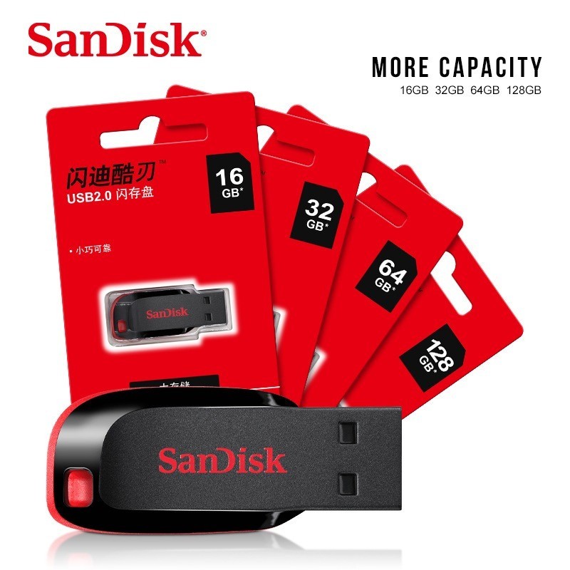 Pendrive Sandisk USB 8GB16GB 32GB 64GB Cruzer Lâmina 2.0 Flash Drive Memory Stick 4.5 20 ...
