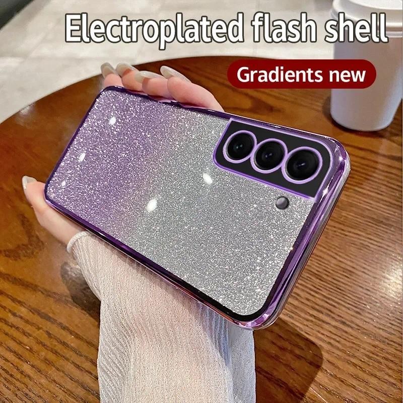 Capa Glitter Plating Para Samsung Galaxy S24 S24Plus S23 S23FE S22 S21 S21FE S20FE S20FE S10 S9 ...