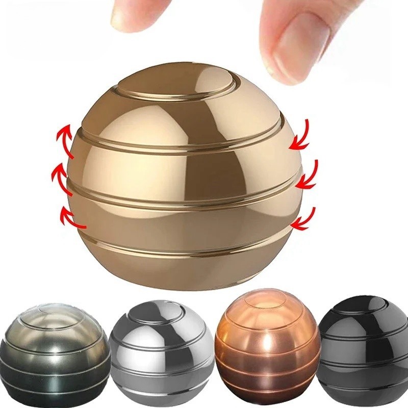 Fidgets De Mesa De Arte Cinética Spinner Toys Ilusão Metal Ball Adultos ...