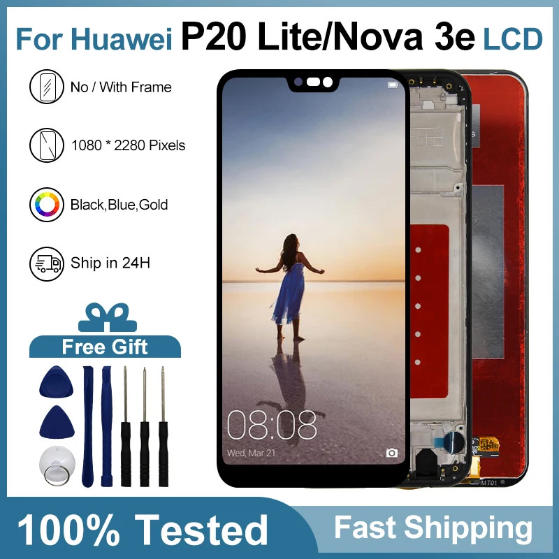 5,84 " Para Huawei P20 Lite Display LCD Digitalizador De Tela Sensível ...