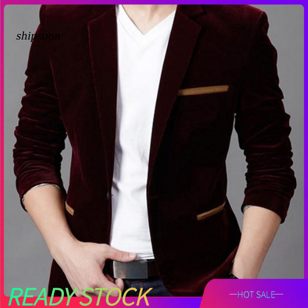 SN Business Suit Velvet Versão Clássica Do Fato De Veludo Lapel Collar ...