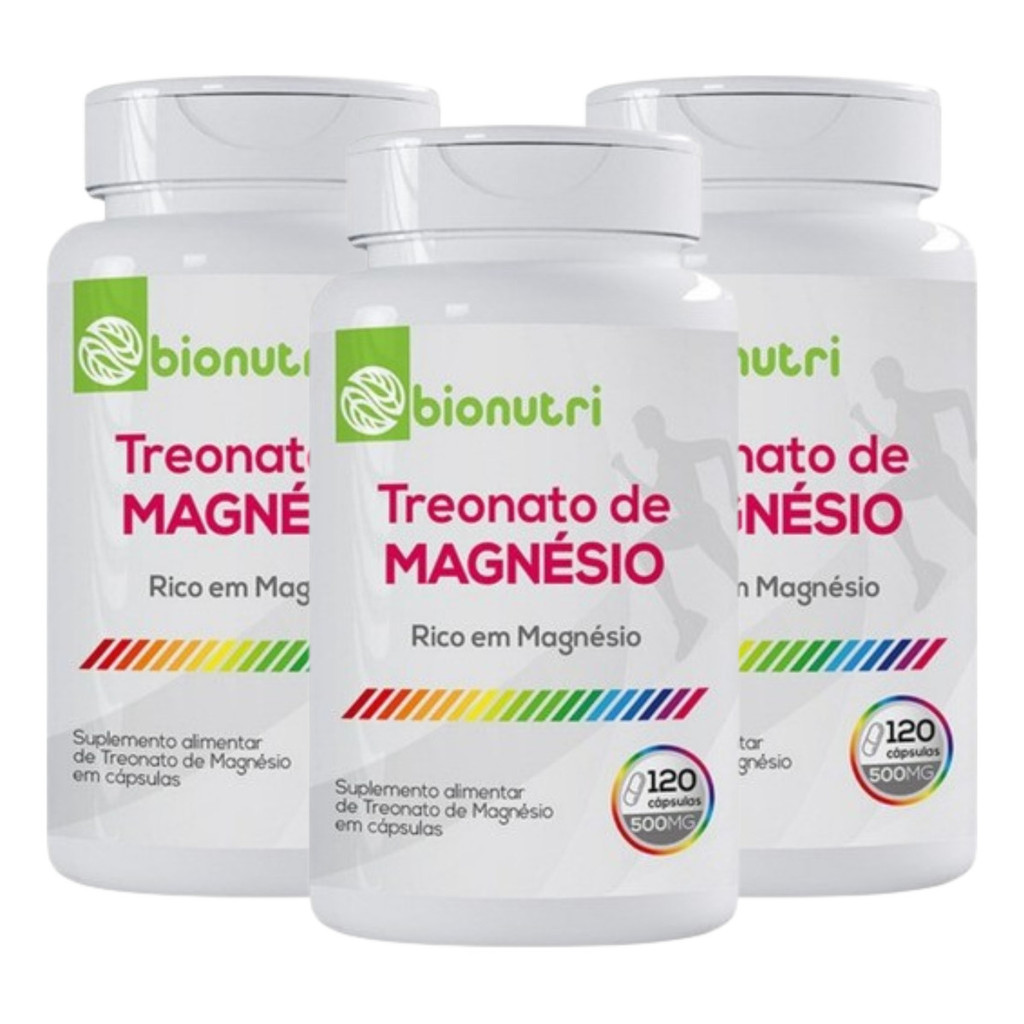 Kit 3x Suplemento Magnésio Treonato - Treonina 120 Caps Bionutri | Shopee Brasil