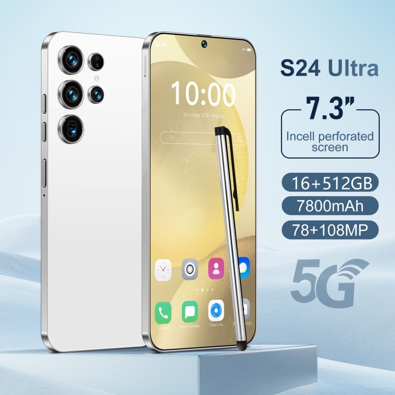 Celular 7.3 Polegadas S24Ultra 16 + 512GB Smartphone Dual Sim Card ...