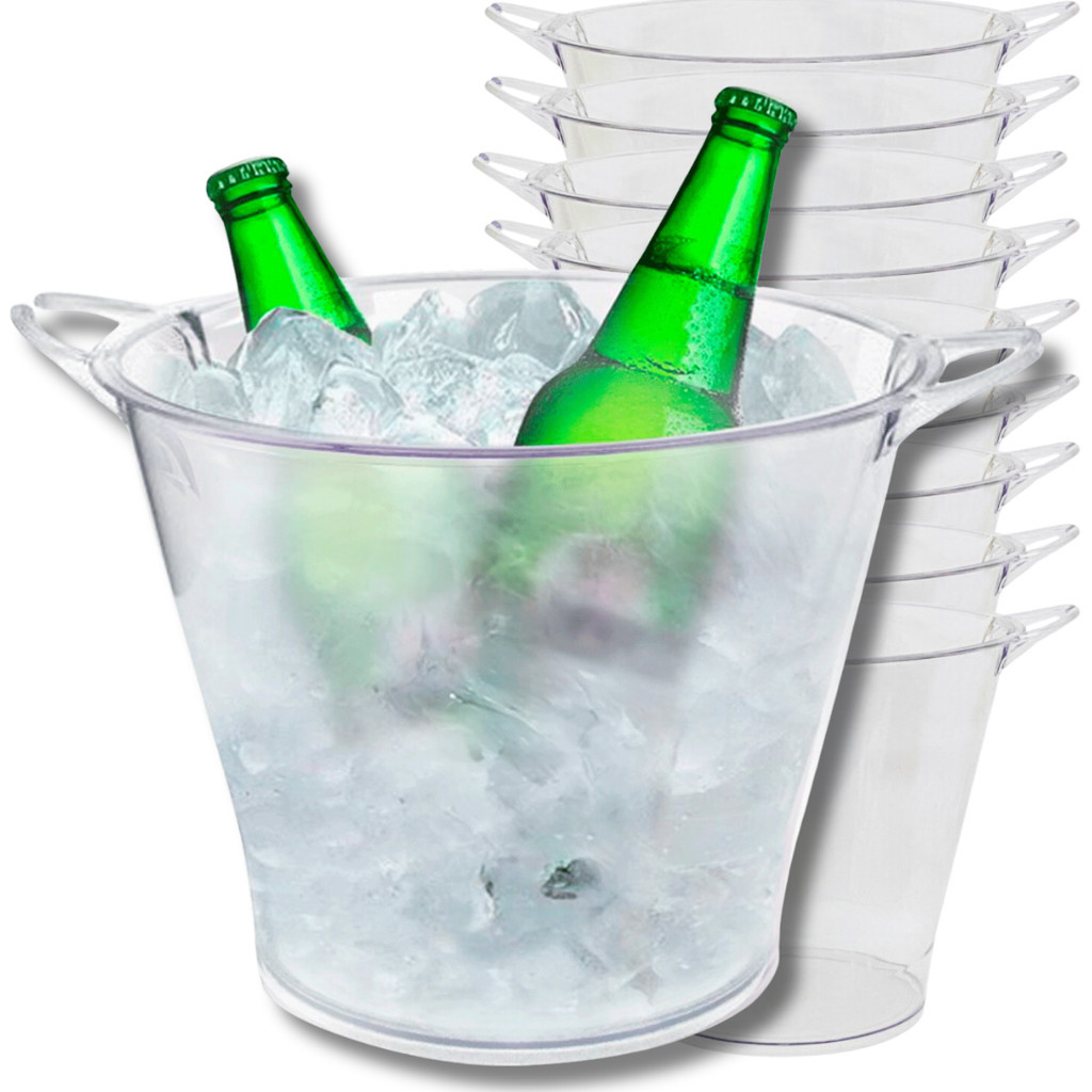 Kit 10 Balde De Gelo Forte Para Bebidas Bar E Festa 5 Litros Premium ...