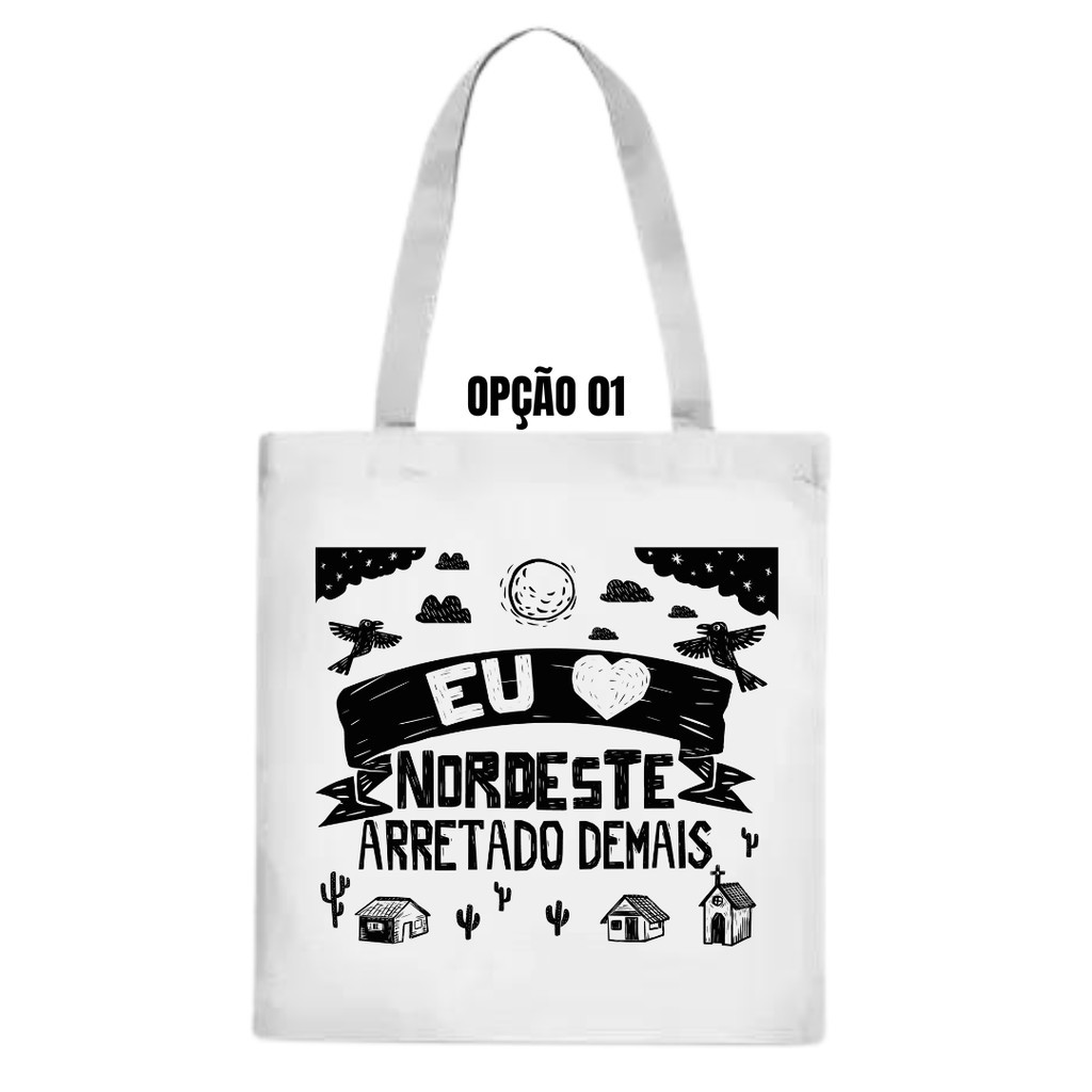 Bolsa Ecobag Xilogravura Eu Amo O Nordeste Bom Demais Gírias | Shopee Brasil