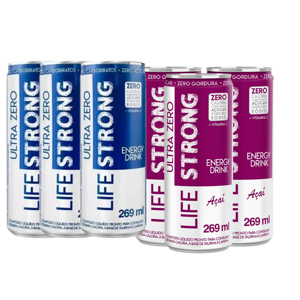 Kit energetico life strong açai tradicional 269ml energy drink | Shopee ...