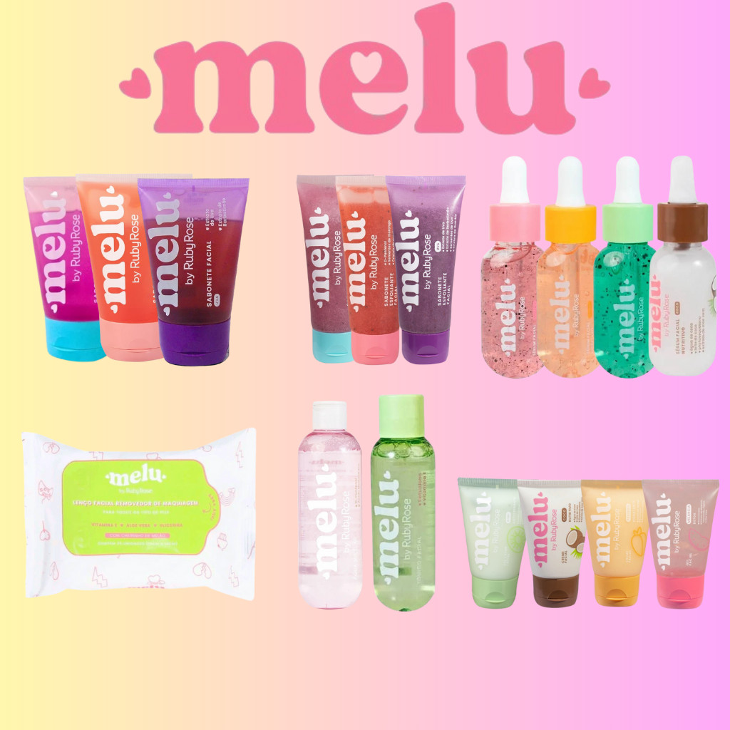 Kit skin care cuidado facial Melu by ruby rose | Shopee Brasil