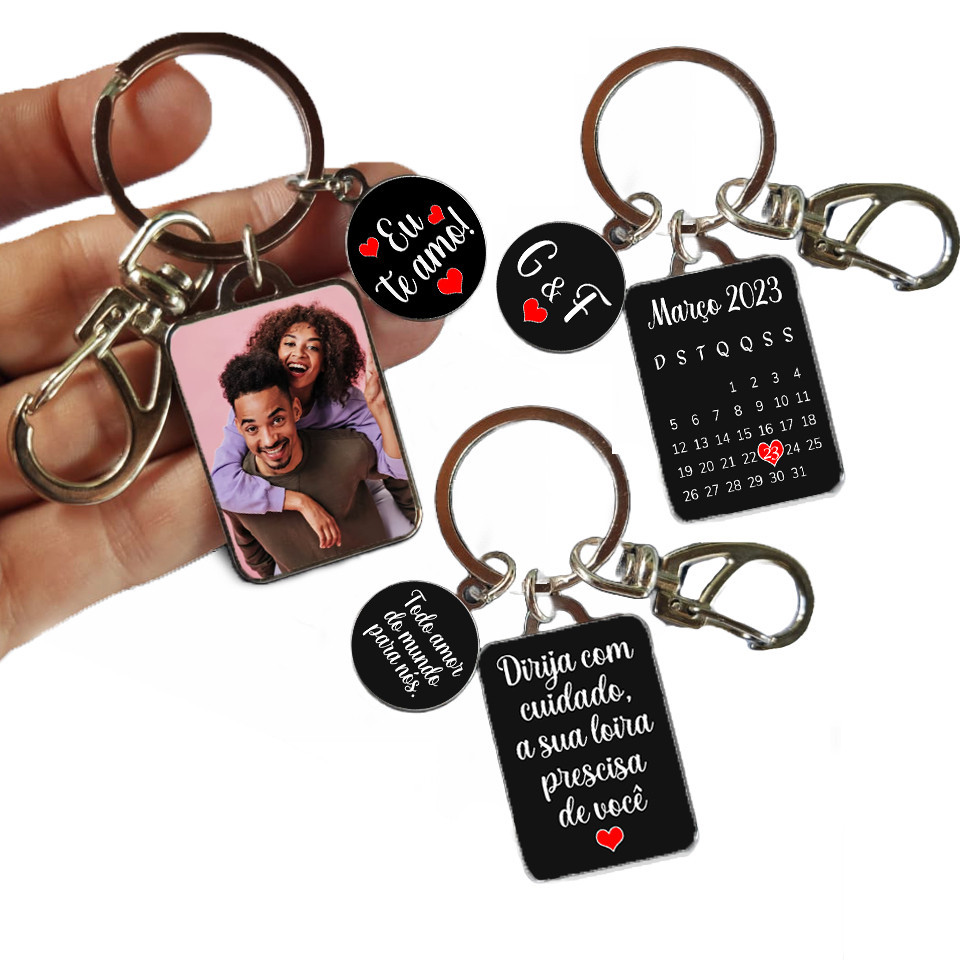 Chaveiro Personalizado Dirija com Cuidado com Pingente Foto Frente e ...