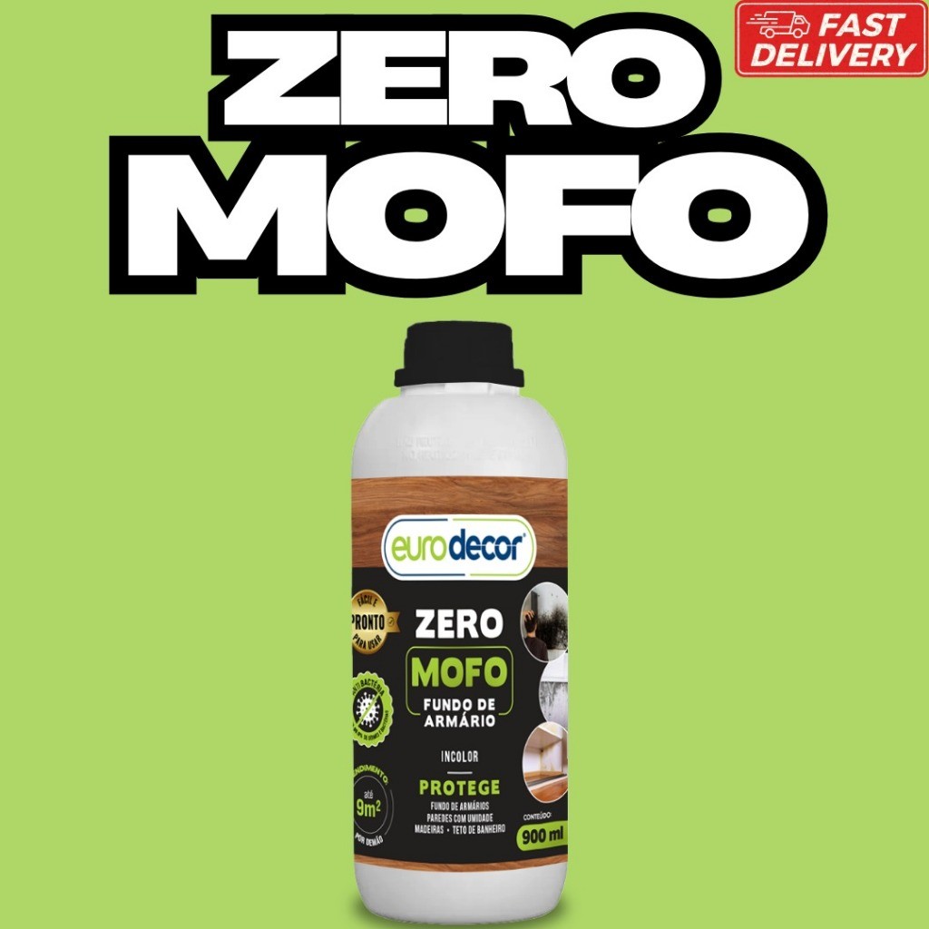 Zero Mofo 900ml Contra Fungo E Bolor Protetor Armário Móveis Forros e ...