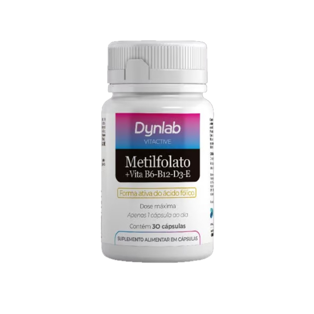 Metilfolato + Vita B6, B12, D3, E 30Caps - Dynlab | Shopee Brasil