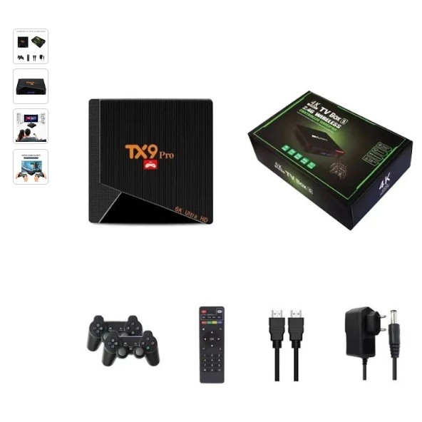 Console Game TX9 Pro Com 2 Controles Wireless Com 20.000 Jogos Original ...