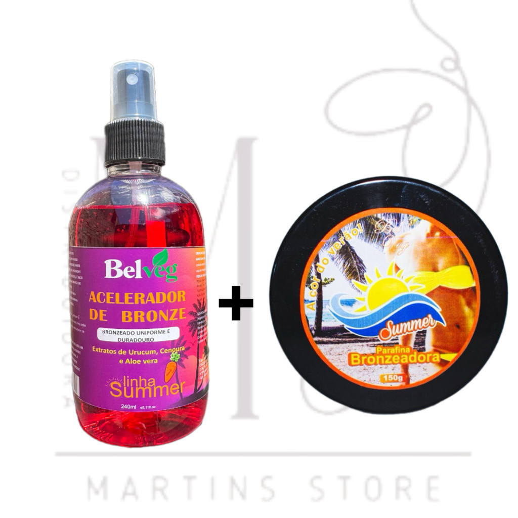kit Acelerador de bronze Spray 120ml + Parafina Bronzeadora Acelerador ...