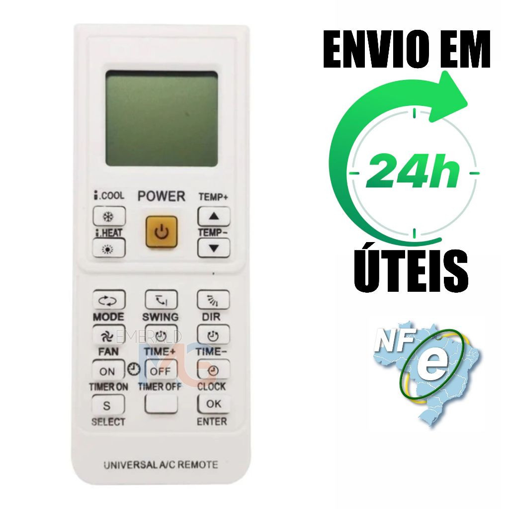 Controle Universal Para Ar Condicionado P/ Diversas Marcas 7428 ...