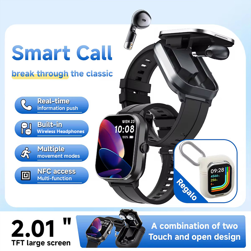 D8 PRO Smartwatch Relógio Inteligente TWS 2-Em-1 Fones De Ouvido ...