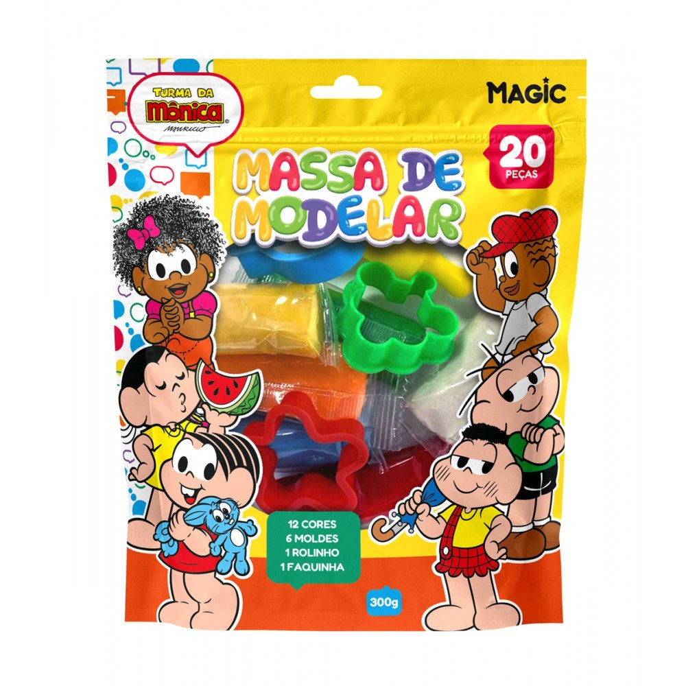Massa de Modelar - 12 Cores, 6 Moldes, 1 Rolinho e 1 Faquinh | Shopee ...