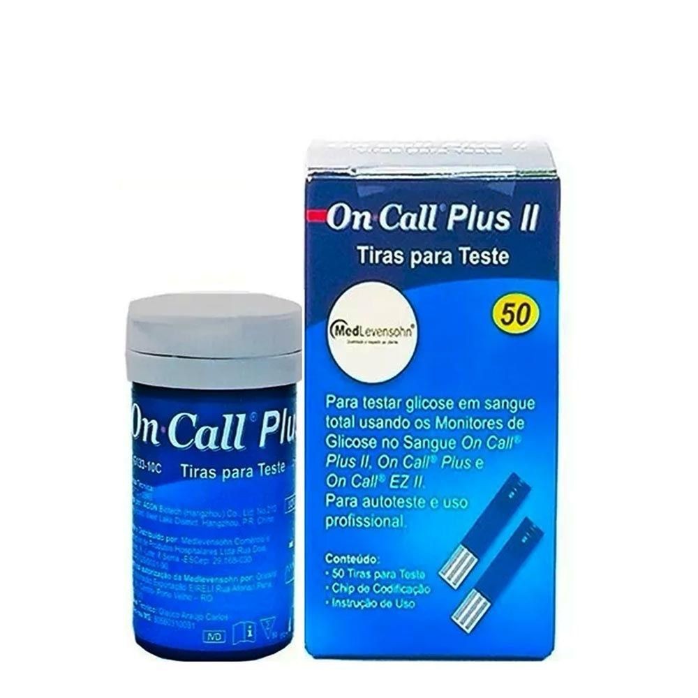 Fita On Call para Teste de Glicose On Call Plus II MedLevensohn - Tira ...