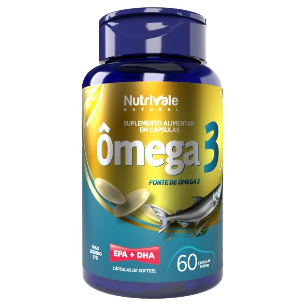 Omega 3 Oil 1000mg 60 cápsulas - Nutrivale | Shopee Brasil