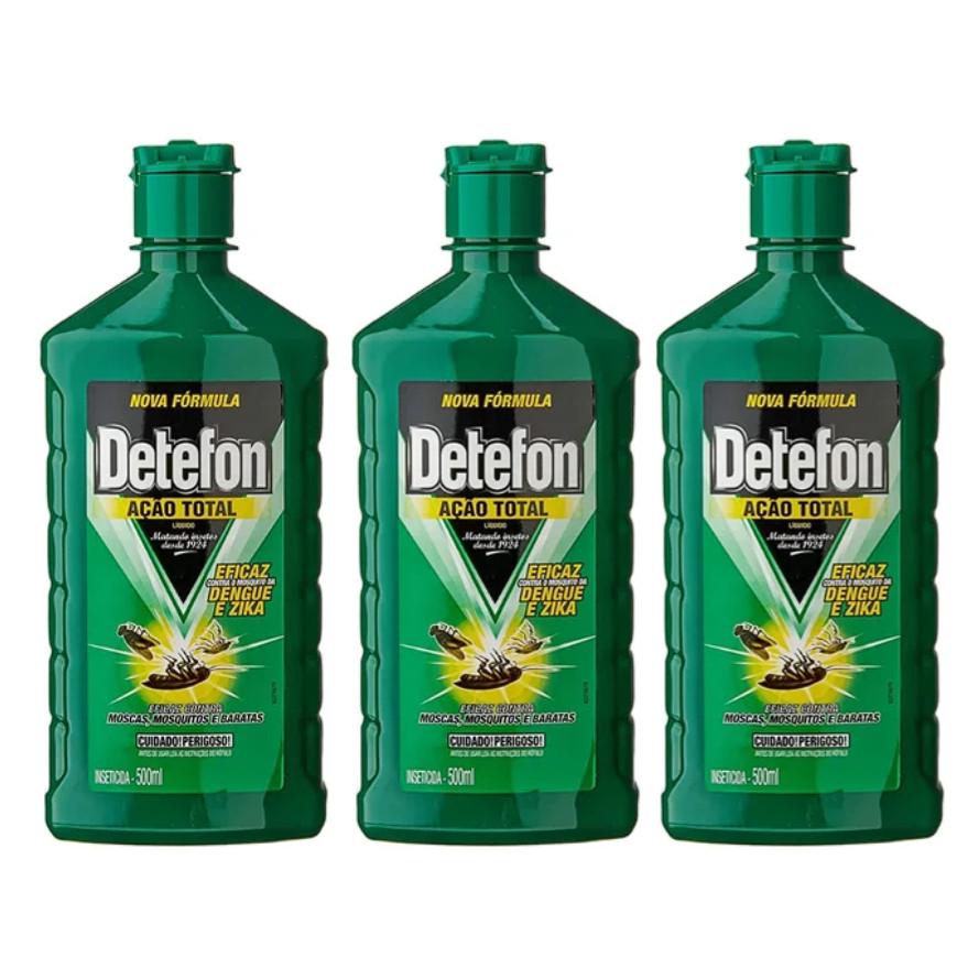 KIT COM 3 Detefon Líquido Ação Total 500 ml | Shopee Brasil