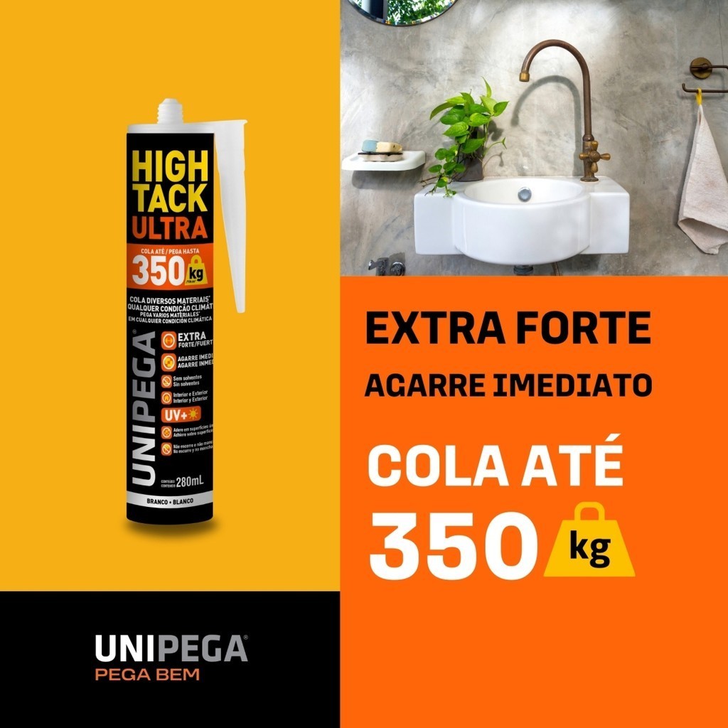 Super COLA ATÉ 350KG Silicone High Tack Pro Branco Tubo 280ml Unipega | Shopee Brasil