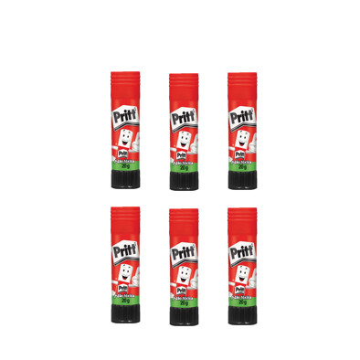 Kit com 6 - Cola Bastão Pritt Escolar Não Tóxica 20g | Shopee Brasil