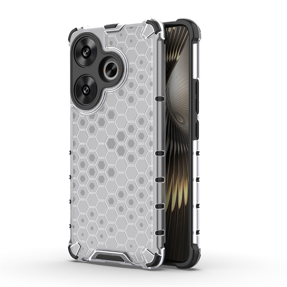 Para Xiaomi Poco F6 5G Case Honeycomb Pattern Translúcido À Prova De ...
