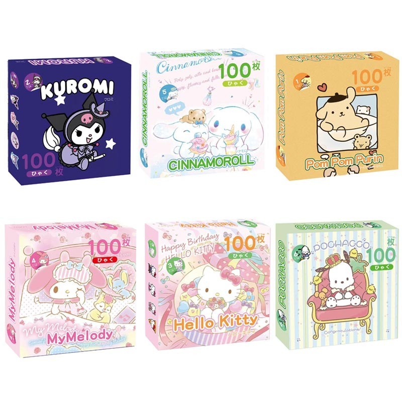 100PCS Sanrio Hello Kitty Kuromi Melody Cinnamoroll Autocolante Diário ...