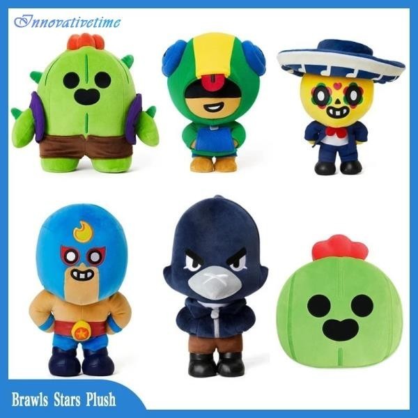 Em Estoque Brawl Stars Plush Spike Shelly Clot Leon Poco Toy Stuff ...