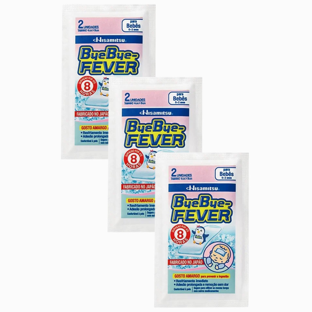 Kit 03 unidades - Adesivo Bye Bye-fever Para Bebês 2un - Hisamitsu ...