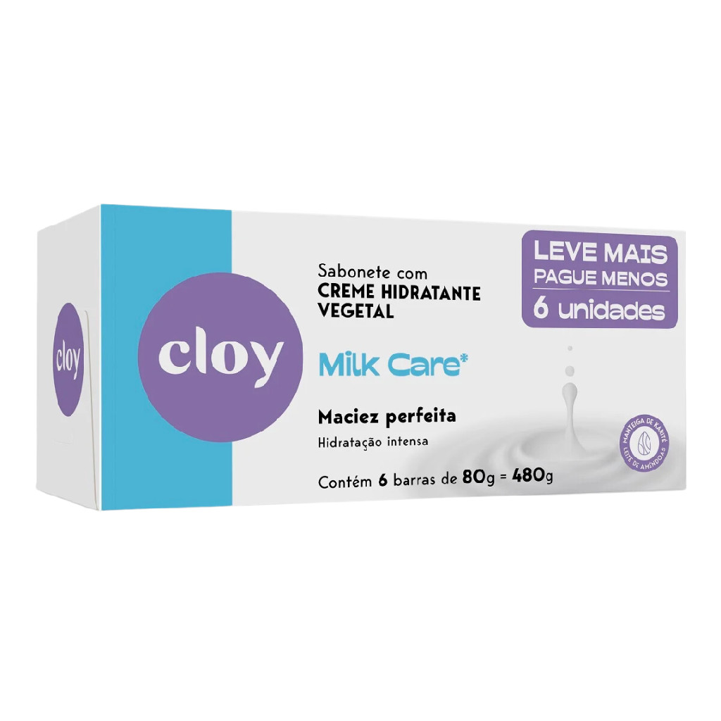 Sabonete em Barra Kit Presente Milk Care Hidratante 6un Cloy | Shopee ...