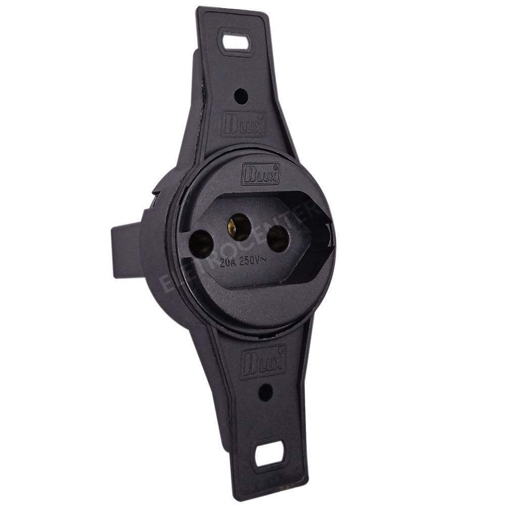 30 Tomada De Embutir Redonda 2p+t 20a Preta | Shopee Brasil