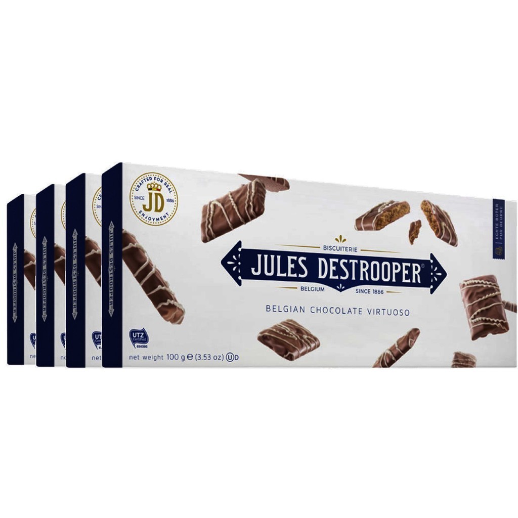 Kit 4un Biscoito Belga JULES DESTROOPER Chocolate Thins 100g | Shopee ...