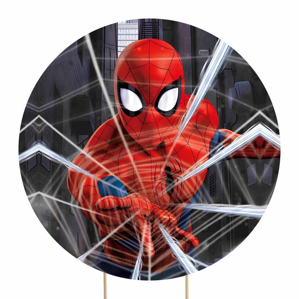 Painel Redondo Homem Arranha Tecido Sublimado 1,50x1,50m | Shopee Brasil