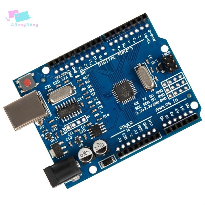 Placa Arduino UNO R3 Abongbanghn Com Desenvolvimento ATmega328P-Cabo USB Incluído Agradável ...