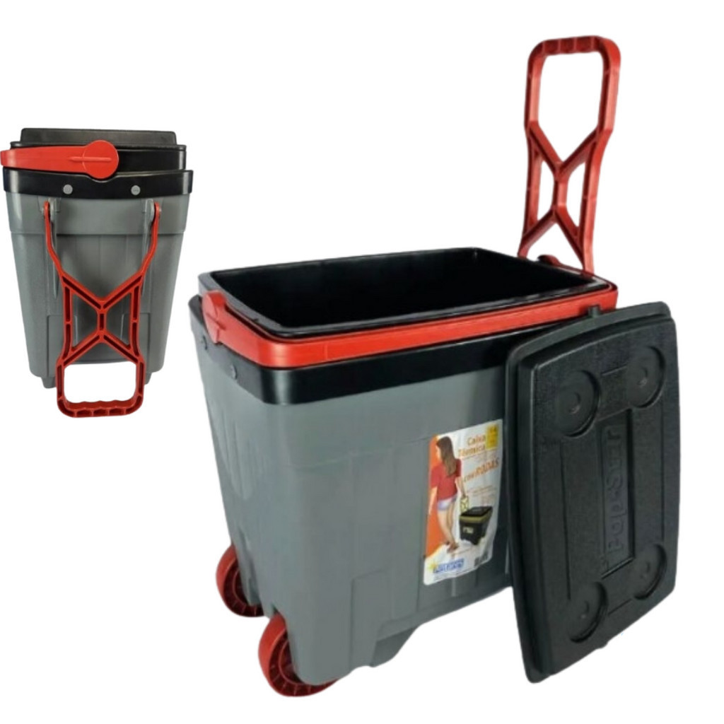 Cooler Caixa Térmica Com Rodinha 34 Litros Camping Pesca Antares Farm ...