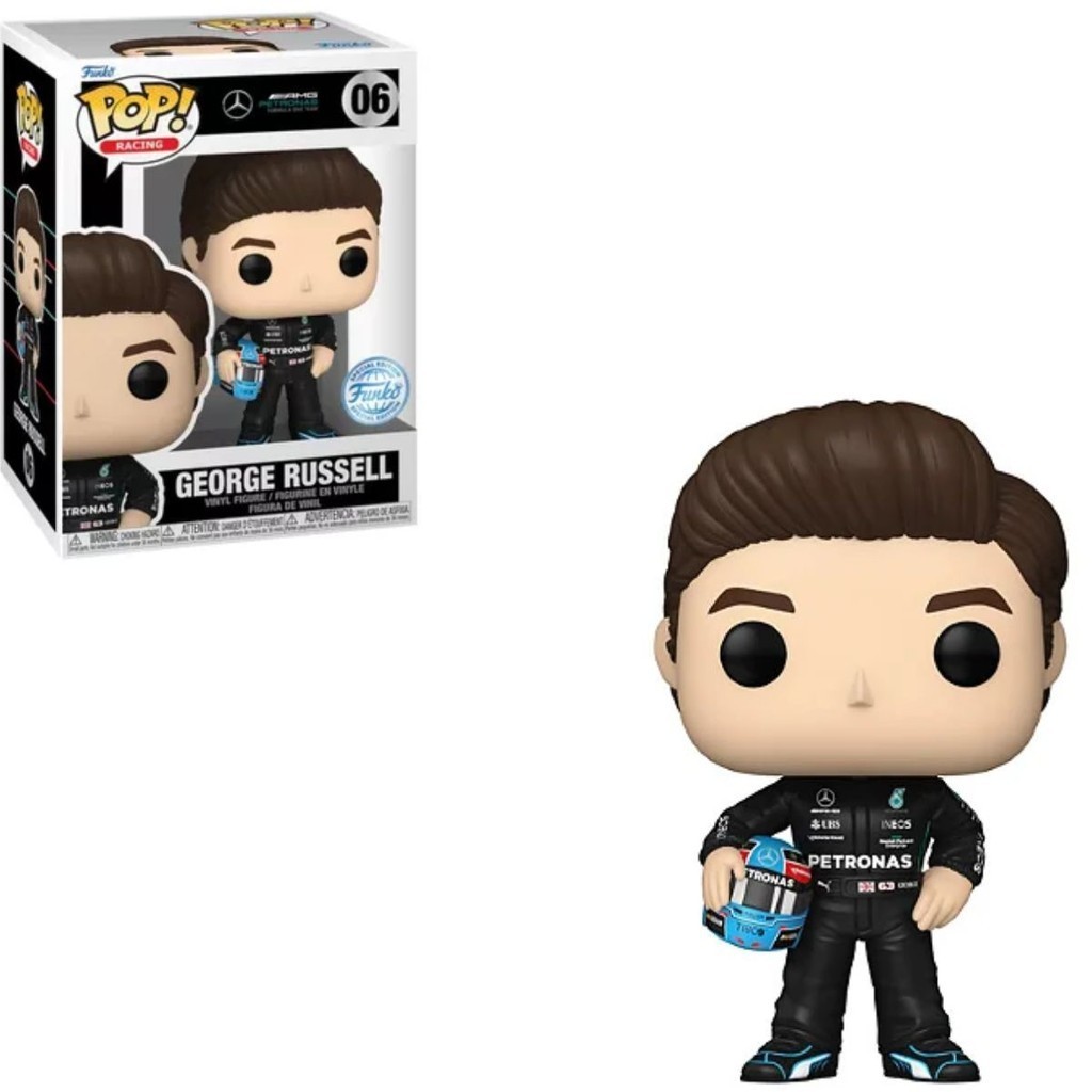 Funko Pop George Russell #06 Pop! Racing F1 Mercedes AMG | Shopee Brasil