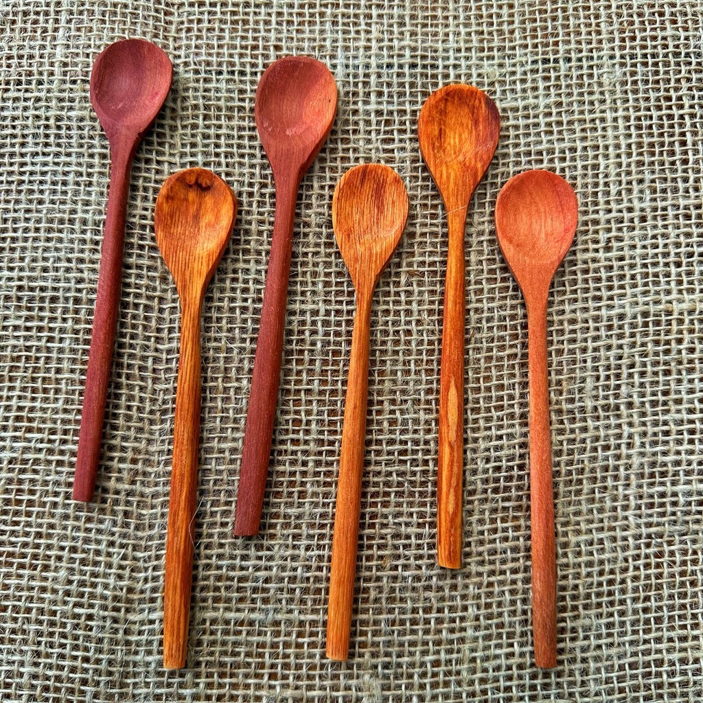 Kit Com 6 Colheres de Pau Pequena/Colher de madeira/Colher Artesanal ...
