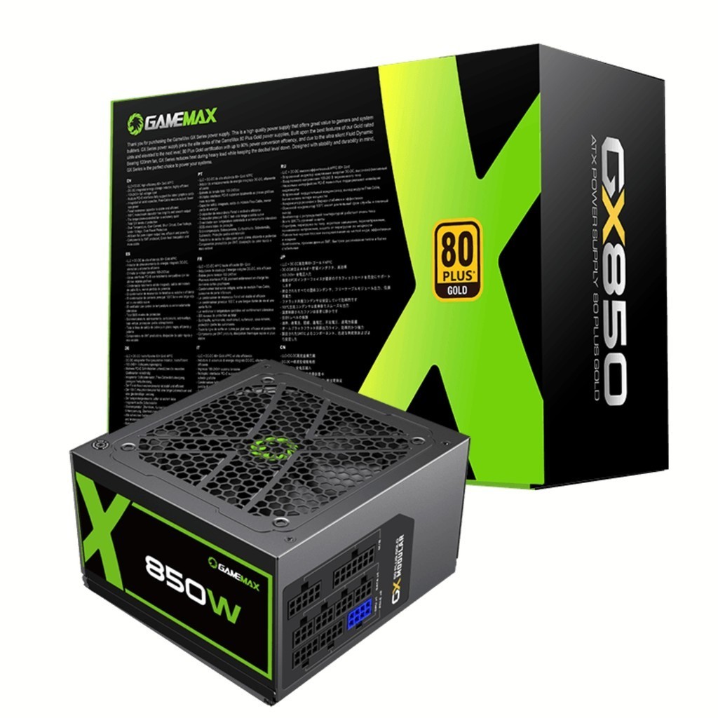 Fonte ATX 850W Gamer Full Modular GX850 Real 80 Plus Gold PFC Ativo Preta Gamemax | Shopee Brasil