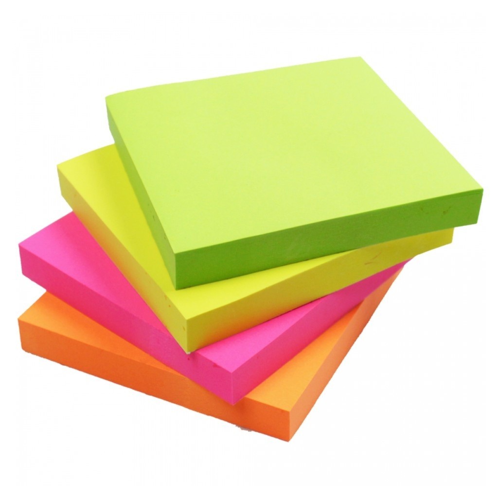 100 Folhas Pacote Com 4 Blocos de Notas Colorido Super Adesivo ...