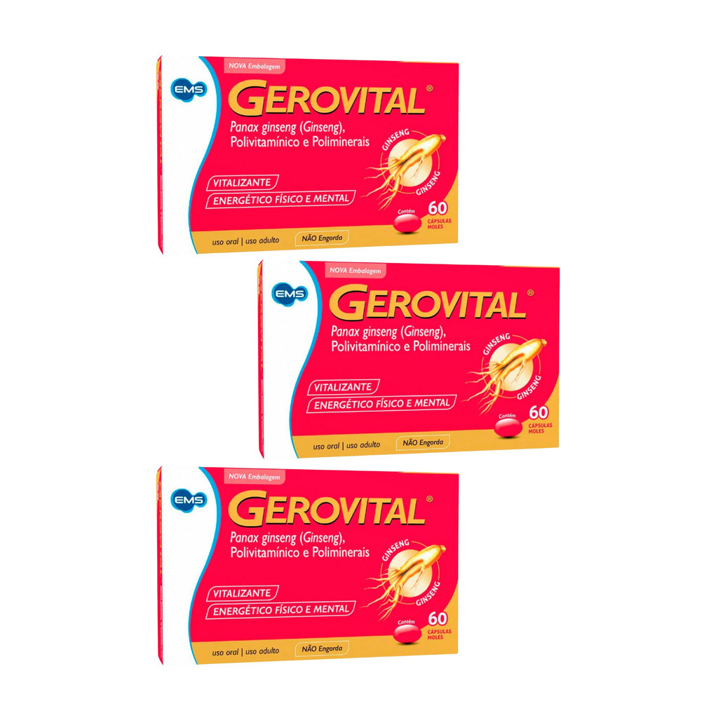 Kit C3 Gerovital Suplemento Alimentar Energético Mental EMS | Shopee Brasil
