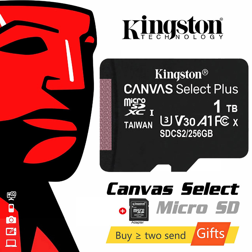 Kingston Canvas Select Plus Cartão microSD Classe10 carte sd memoria 128GB 32GB 64GB 256GB 512G ...