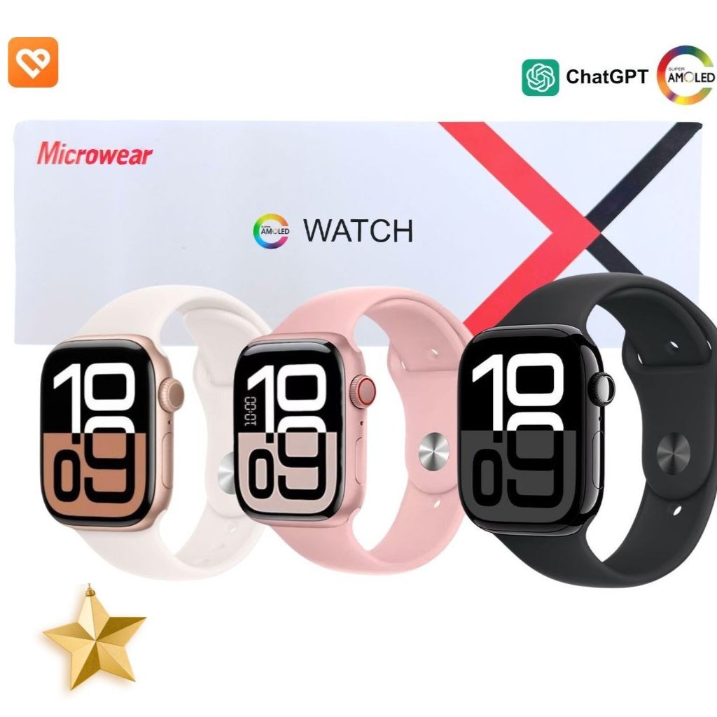Smartwatch W10 Pro Microwear Relógio Inteligente Série 10 AMOLED 46mm ...