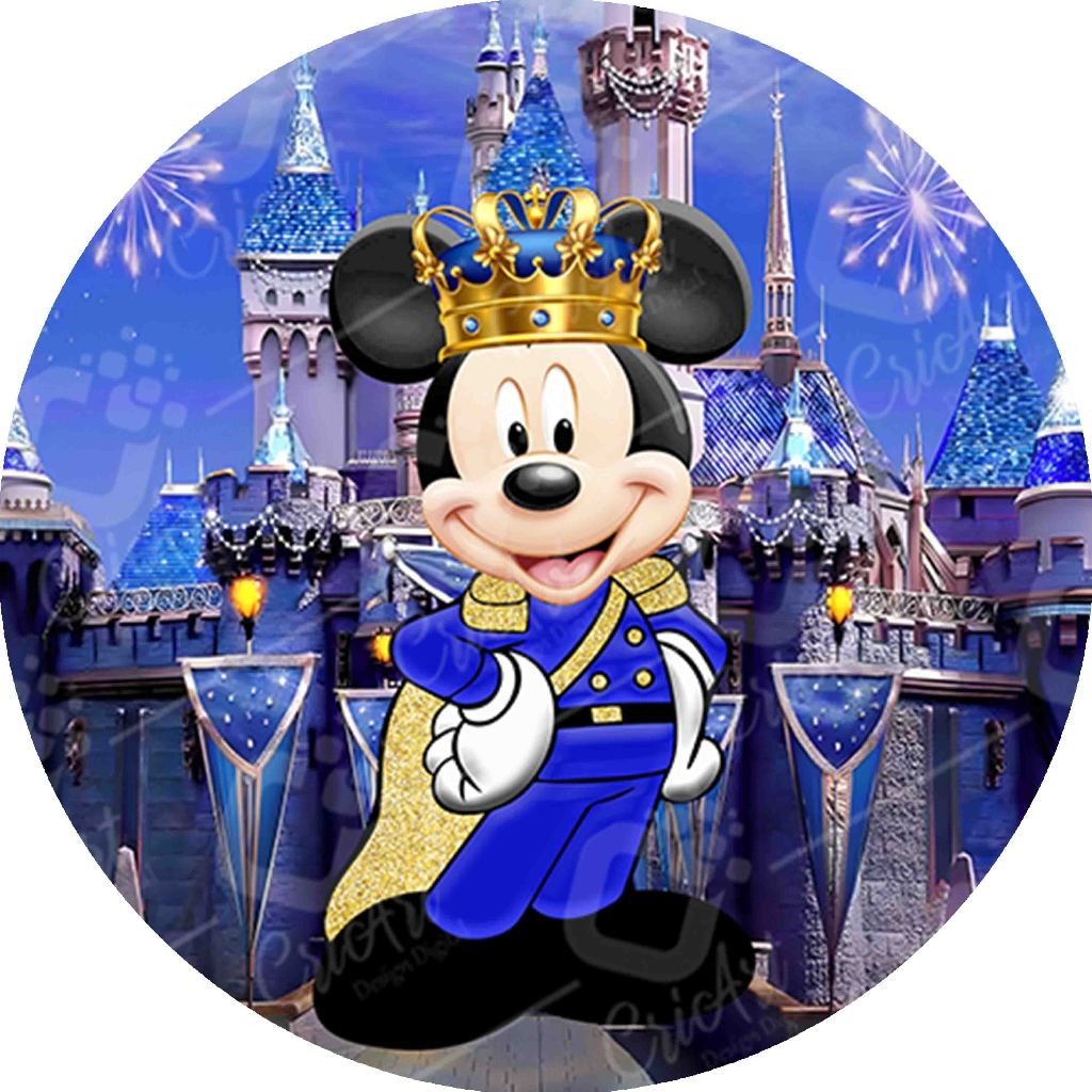 Painel Redondo Sublimado tema mickey realeza med 1,80 | Shopee Brasil