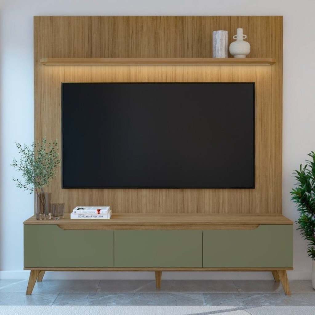 Rack com Painel para TV até 75 Polegadas com LED Liverpool | Shopee Brasil