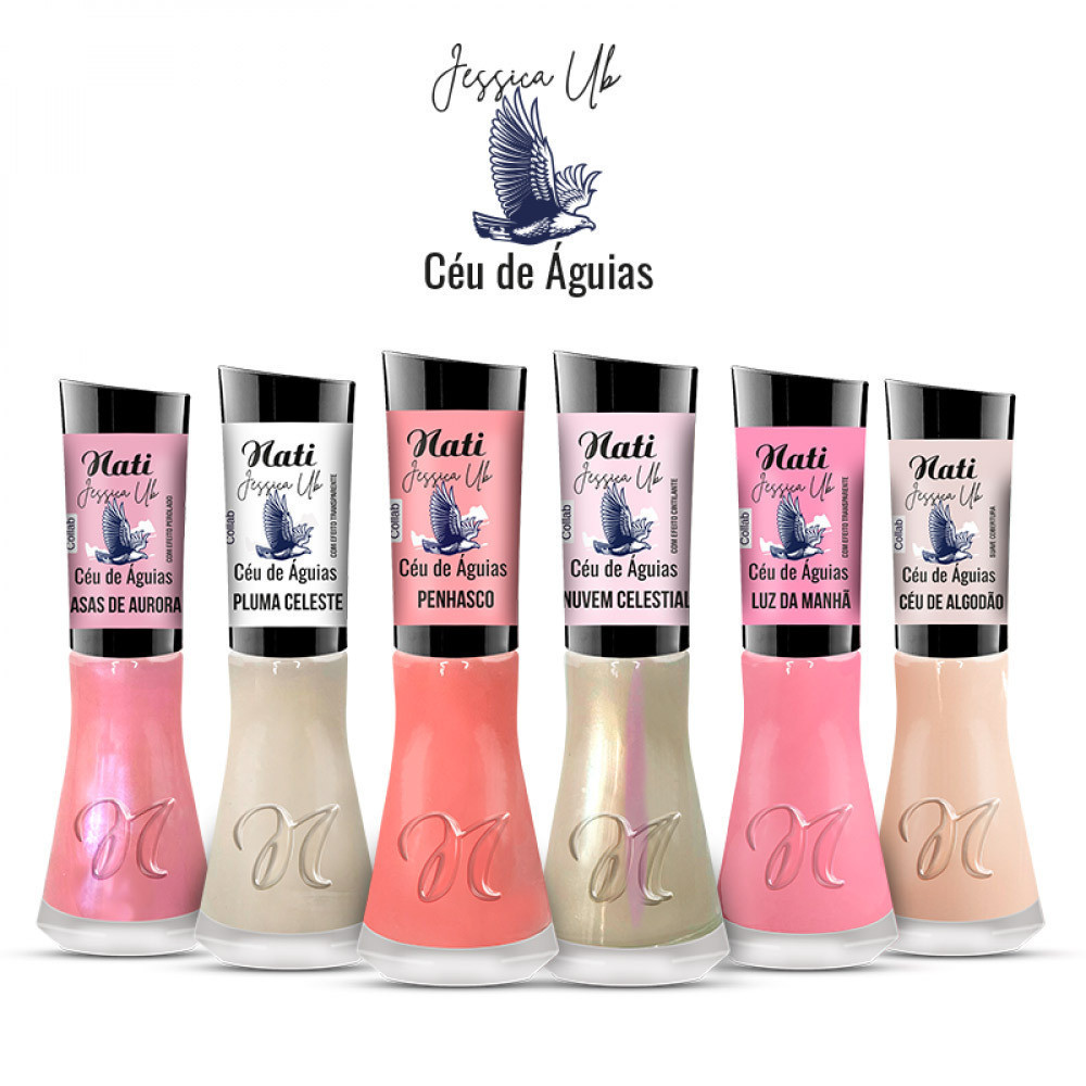 Esmaltes Nati Coleção Jéssica Ub Céu de Águias Kit 6 cores | Shopee Brasil