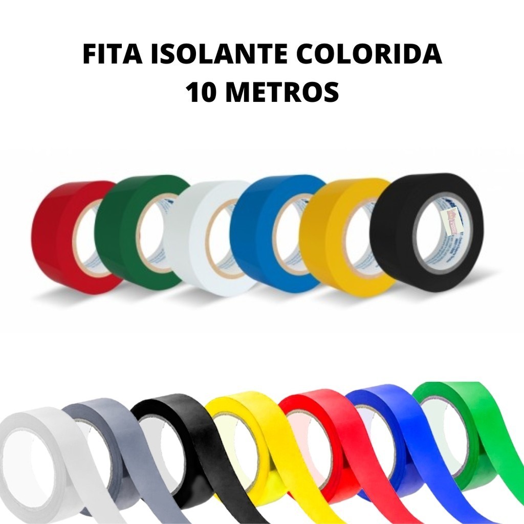 Fita Isolante Colorida 10m Antichama Identificação de Cabos Proteção e ...