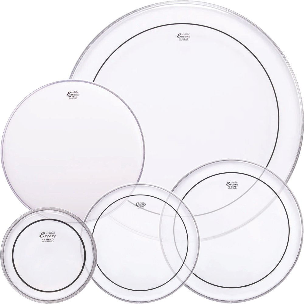 Peles Encore Pinstripe 8-10-12-18 + Ambassador Porosa 14 Encore Tom Surdo Bumbo Caixa Bateria ...