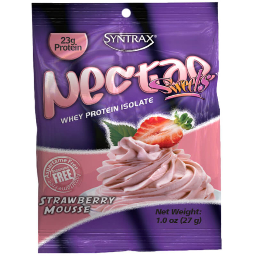Nectar Whey Protein ISOLADO Syntrax sachê 27G STRAWBERRY MOUSSE ...