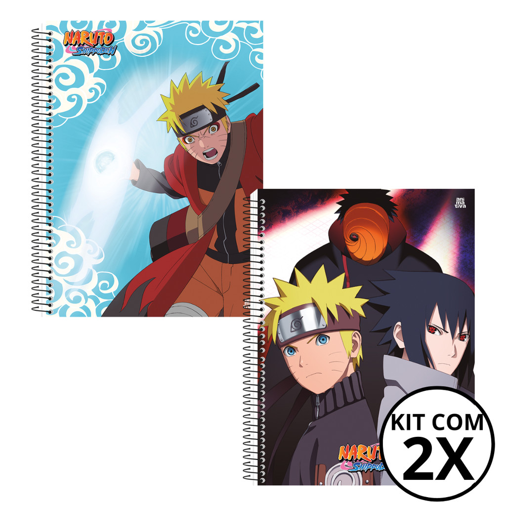 Kit Com 02 Caderno 15 Matérias Universitário Naruto 240 Folhas ...