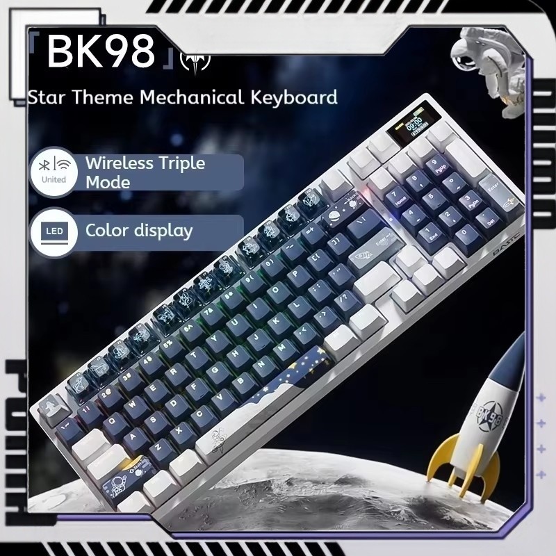 Bk98 Teclado Mecânico Sem Fio 96 Teclas Chave Completa Hot Swap Três Modos De Conexão Rgb Efeito ...